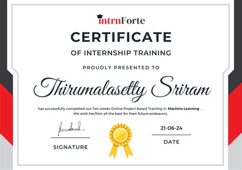 Learn Machine Learning With Intrnforte Course Sriram Thirumalasetty