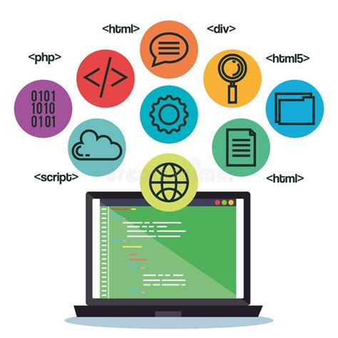 Programming Languages Technology Device Stock Vector Illustration Of