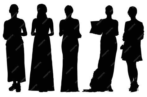 Premium Vector Group Of The Fashion Business Silhouette Woman