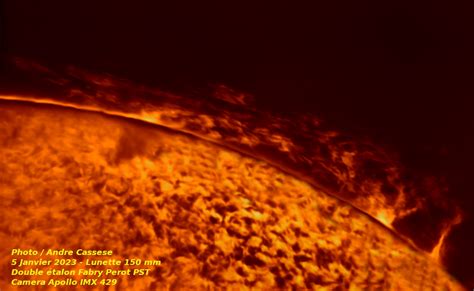 Solar Brazier January 5 2023 150 Mm Halpha Refractor Rocbaron Observatory France The Sun