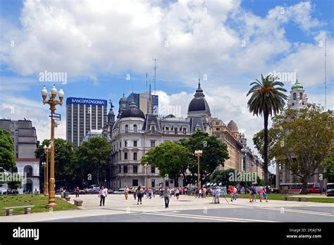 Argentina Buenos Aires Plaza De Mayo With Buenos Aires City Hall Palacio Municipal In The