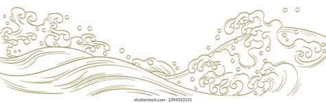 Japanese Background Hand Drawn Line Wave Stock Vector Royalty Free 2394353131 Shutterstock