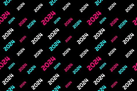 소셜 미디어 스타일의 2024년 새해 복 많이 받으세요 포스터의 창의적인 개념 원활한 패턴 소셜 미디어 게시물 및 표지를 위한 새해 디자인 템플릿입니다 벡터 그림 12월