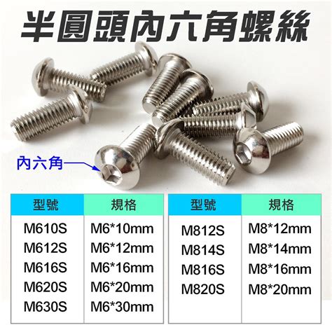 半圓頭 M6 M8 內六角螺絲鋁擠型專用 鍍鎳 非白鐵304 訂購以10個為單位 ️含稅價 蝦皮購物