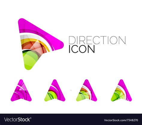 Set Of Abstract Directional Arrow Icons Business Vector Image