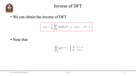 Fourier Transforms Of Discrete Signals Dsp 5 Ppt
