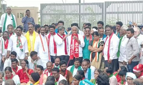 Khammam Huge Protest Against Greenfield Highway
