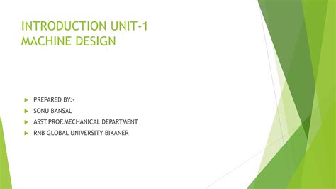 Machine Design Introduction Unit PPTX
