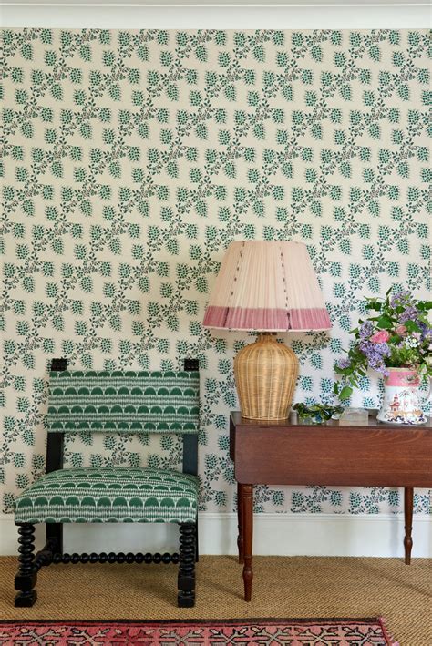 Isabelle Small Green Wallpaper The Fabric Collective