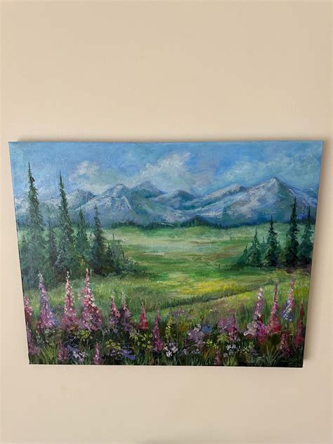Flower Field Acrylic Painting On Canvas Hand Painted Wall Decor