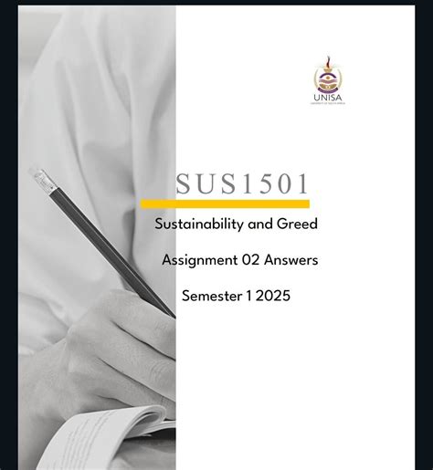Sus1501 Assignment 02 Solutions Semester 1 2025 Studypass