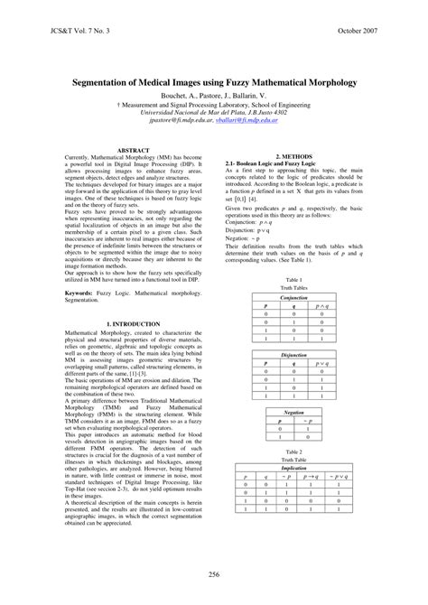 Pdf Segmentation Of Medical Images Using Fuzzy Mathematical Morphology