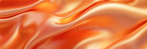 Orange Soft Satin Fabric Waves Background Design Texture With Smooth