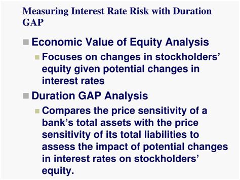 Ppt Managing Interest Rate Risk Ii Duration Gap And Economic Value