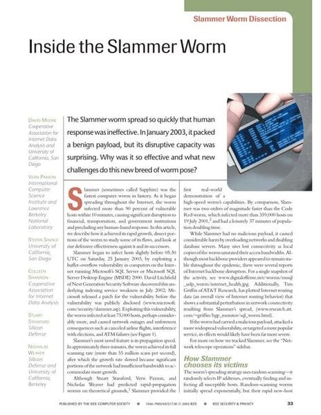 Sql Slammer Worm