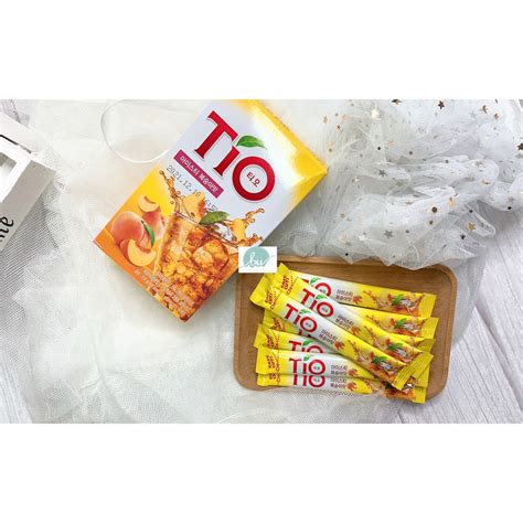 現貨 韓國 Dongsuh Tio 水蜜桃口味 冰茶粉 18入盒裝 冷水沖泡 蝦皮購物