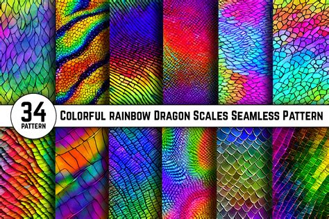 Rainbow Dragon Scales Seamless Pattern Graphic By Bdbgraphics