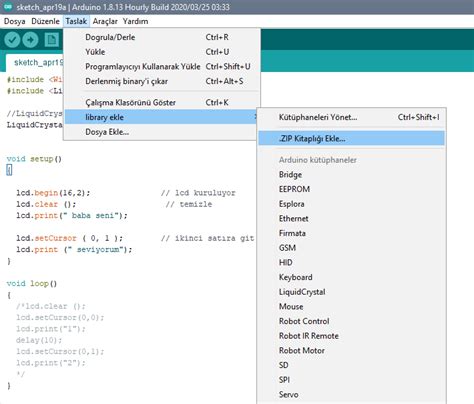Sistem And Yazılım Arduino Uno R3 Klon İle Lcd Uygulaması