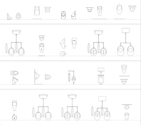 Urinals Cad Dwg Blocks Cadblocksfree Thousands Of Free Cad Blocks