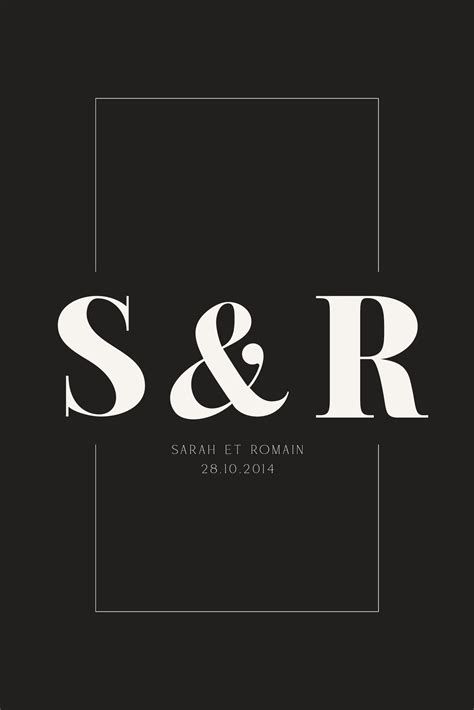 Affiche personnalisée Couple Duo initiales prénoms