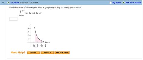 solved find the area of the region use a graphing utility