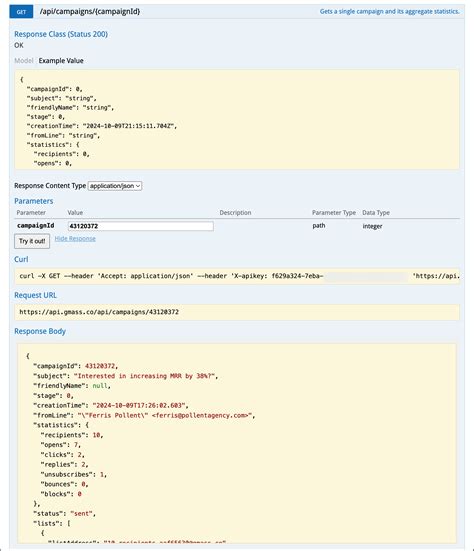 how to pull campaign reporting data using the gmass api