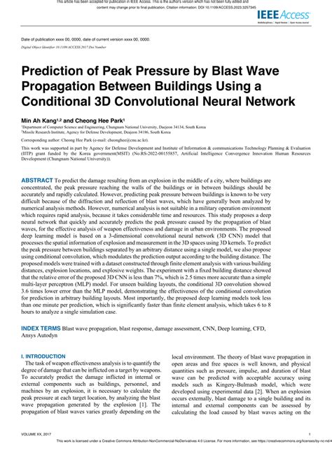 Pdf Prediction Of Peak Pressure By Blast Wave Propagation Between Buildings Using A