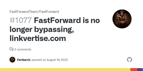 Fastforward Is No Longer Bypassing · Issue 1077