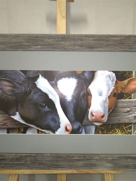 Framed And Signed Dairy Calves Print By Jerry Gadamus Greenys Garden Art