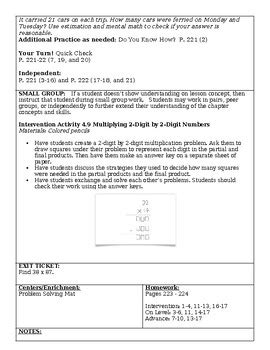 EnVision Lesson 4 9 Grade 4 Multiply 2 Digit By 2 Digit Numbers