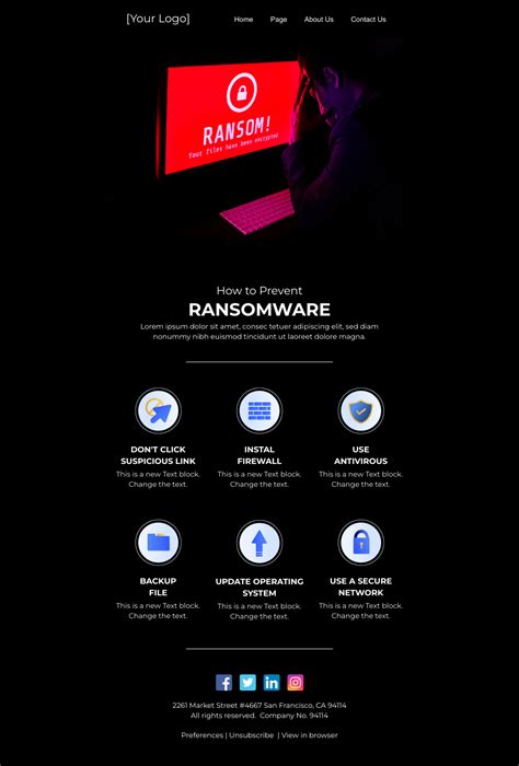 Ransomware Awareness Email Template Unlayer