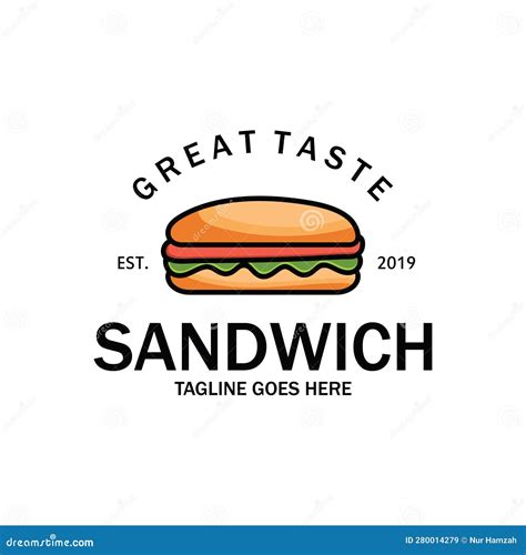 Plantilla De Logotipo De Sandwich Con Concepto De Vector Ilustración