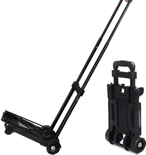Folding Luggage Cart With Expandable Chassis2 Wheels Folding Hand