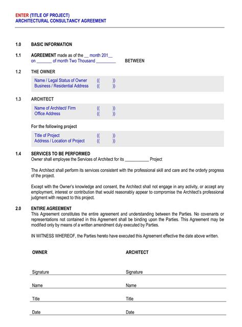 22 Free Simple Architect Contract Templates Printable Pdf American Templates