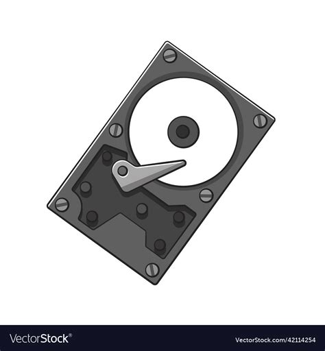Computer Hard Disk In Drawing Style Isolated Vector Image