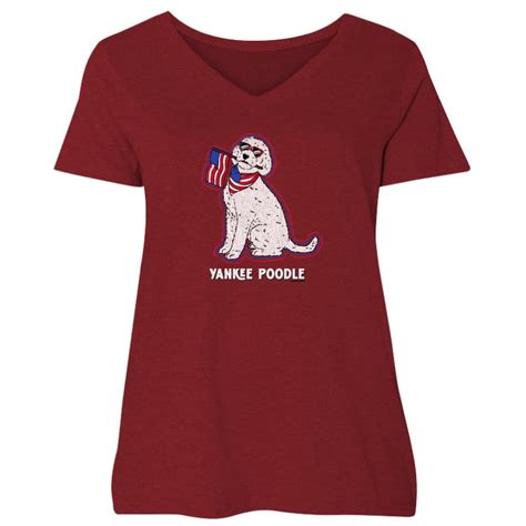 Yankee Poodle Ladies Curvy V Neck Tee Akc Shop