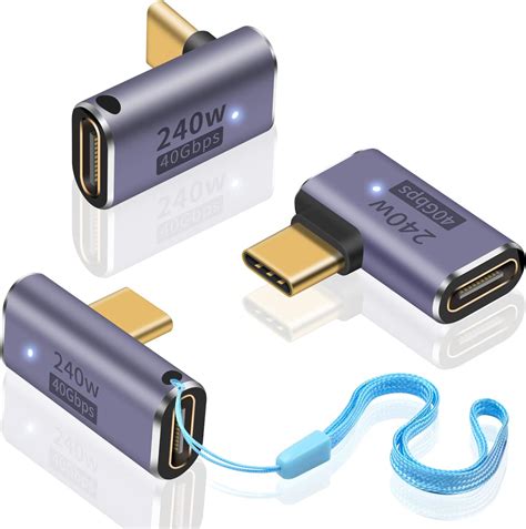 Duttek Right Angle Usb C Extension Adapter 240w 40g 8k60hz 90