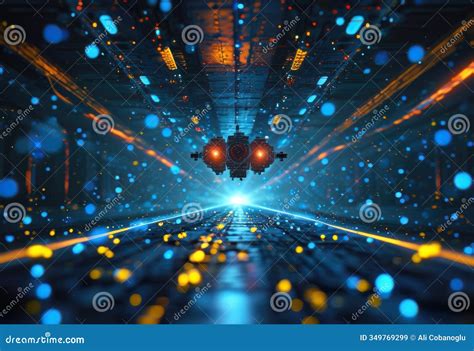 Quantum Processor Data Streams And Pulses Stock Image Image Of Electronics Interaction