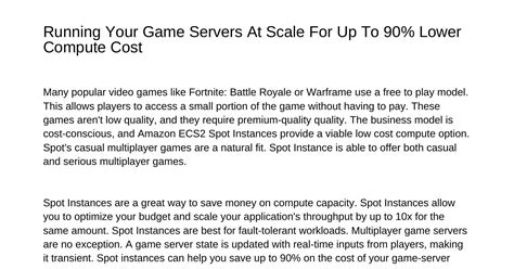 Running Your Game Servers At Scale For Up To 90 Lower Compute Costicyzq