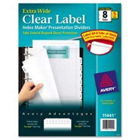 Avery Consumer Products Ave Index Maker Extra Wide Tab Dividers 8 Tab White
