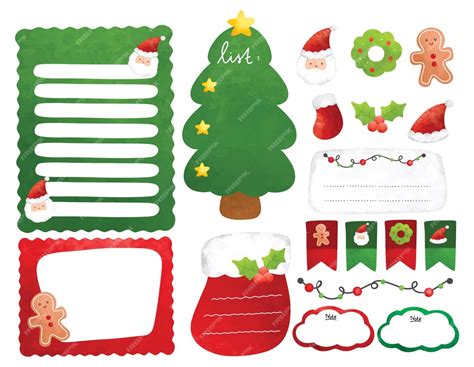 Premium Vector Set Of Christmas Planner Journal In Digital Water