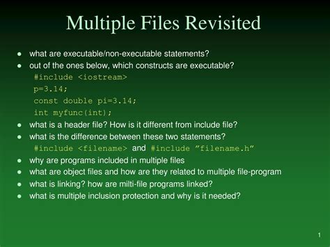 Multiple Files Revisited Ppt Download