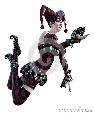 D Illustration Of A Sexy Female Clown And Jester Royalty Free Cartoon CartoonDealer