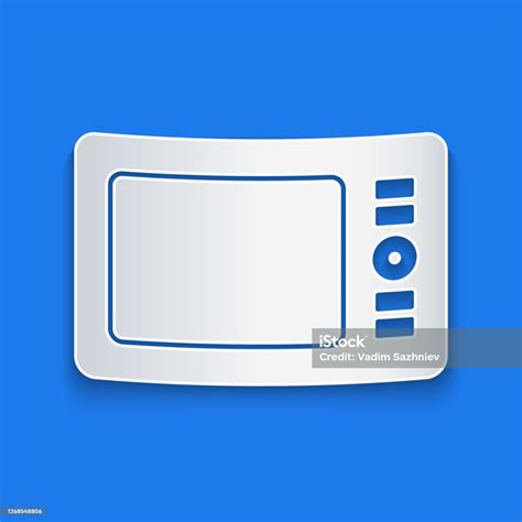 剪紙圖形平板電腦圖示隔離在藍色背景上紙藝術風格向量插圖向量圖形及更多一個物體圖片 一個物體 互聯網 便攜式資訊設備 Istock
