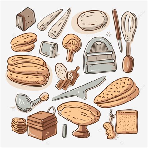 Herramientas De Panadería Vector Png Pegatina Clipart Conjunto Png