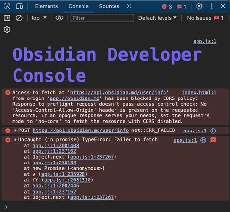 Cors Error Access To Fetch At Apiobsidianmduserinfo From