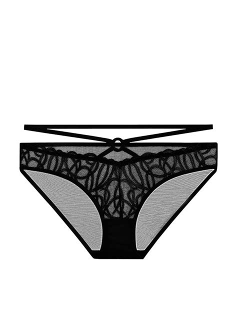 Ruby Plus Black Embroidery Lace Hipster Panties