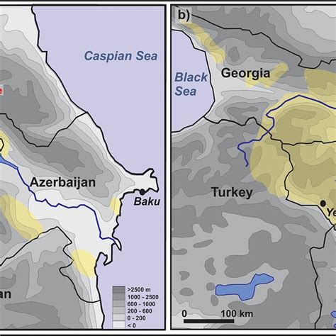 Map Of Settled Regions In The Southern Caucasus During Different