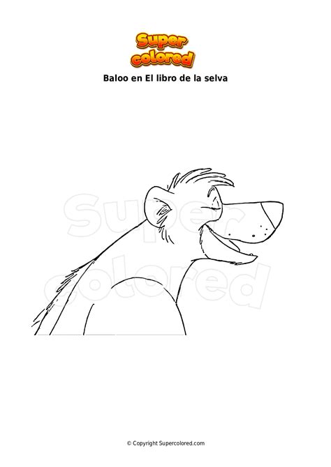 Dibujo Para Colorear Baloo En El Libro De La Selva