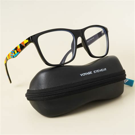 Voyage Shine Black Square Eyeglasses For Men And Women V4349mg4808 Goeye